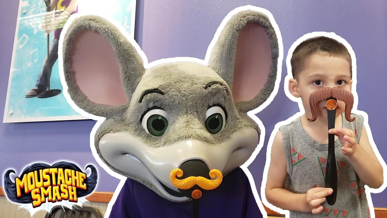 Chuck E cheese plays Moustache Smash Game - YouTube