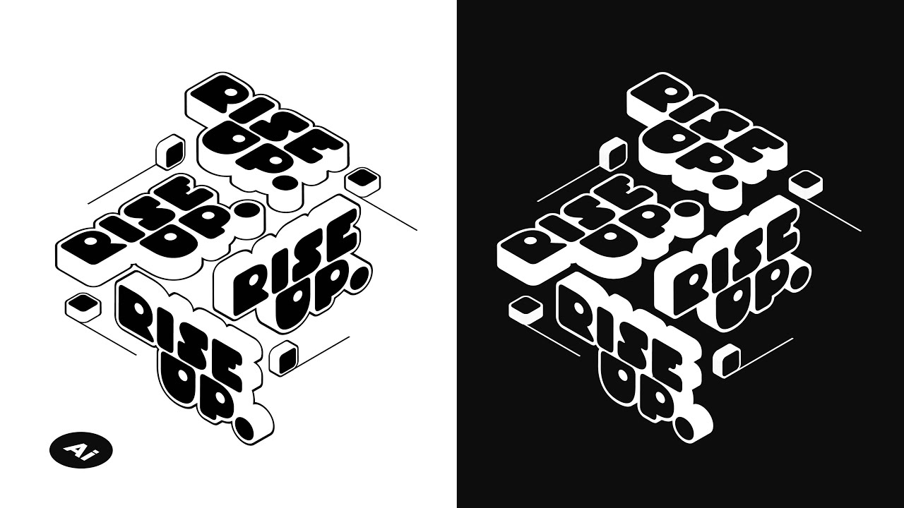 Super Simple 3d Isometric Text Effect Adobe Illustrator Youtube