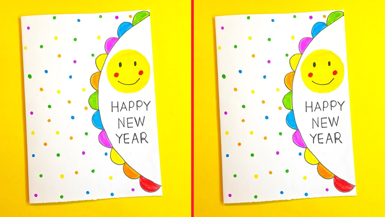 Easy & Beautiful White Paper New Year Card | DIY Happy New Year ...