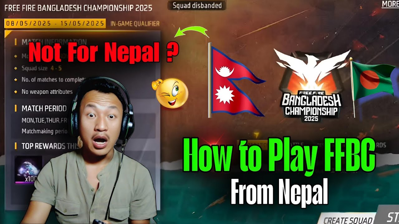 HOW TO PLAY FREEFIRE BD CHAMPIONSHIP 2025 FROM NEPAL|FFBC FULL DETAILS IN NEPALI|FFBC REDEEM ...