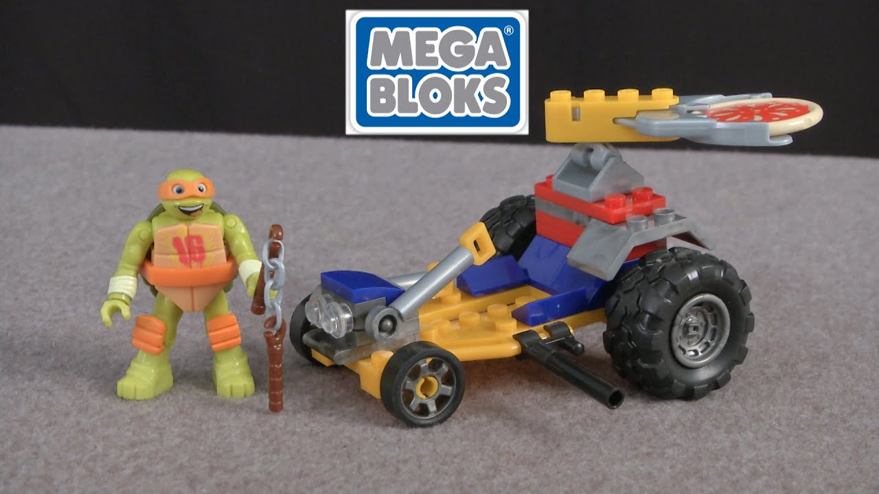 Teenage Mutant Ninja Turtles Mikey Pizza Racer from MEGA Bloks - YouTube