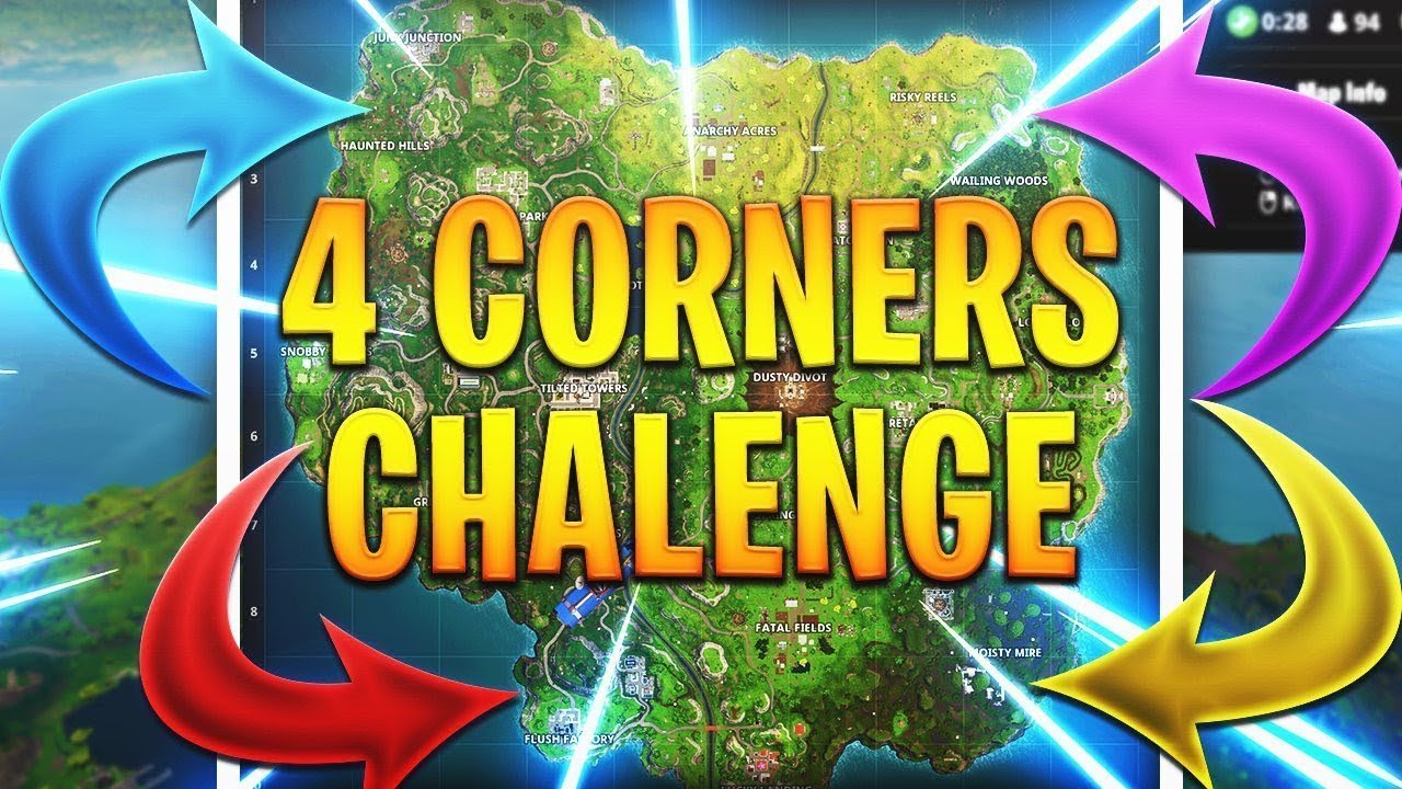 Fortnite 4 Corners Challenge (Part 1) - YouTube