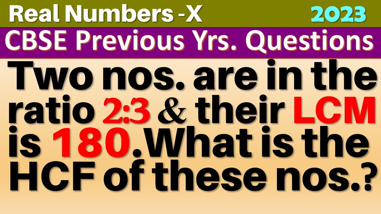 Two Numbers Are In The Ratio 2 3 And Their LCM Is 180 What Is The HCF Two Numbers Are In The Ratio 2 3 And Their LCM Is 180 What Is The HCF