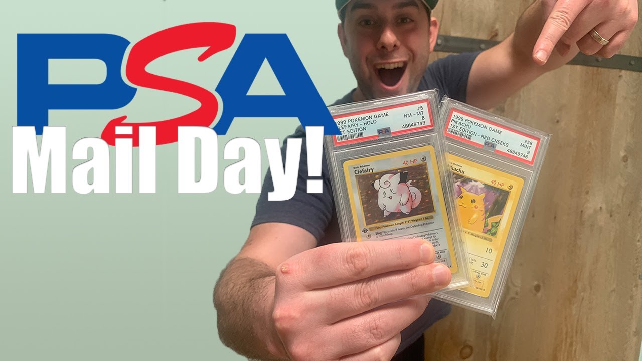 Massive PSA Mail Day! 1st edition Base set! Rare Red Cheeks Pikachu ...
