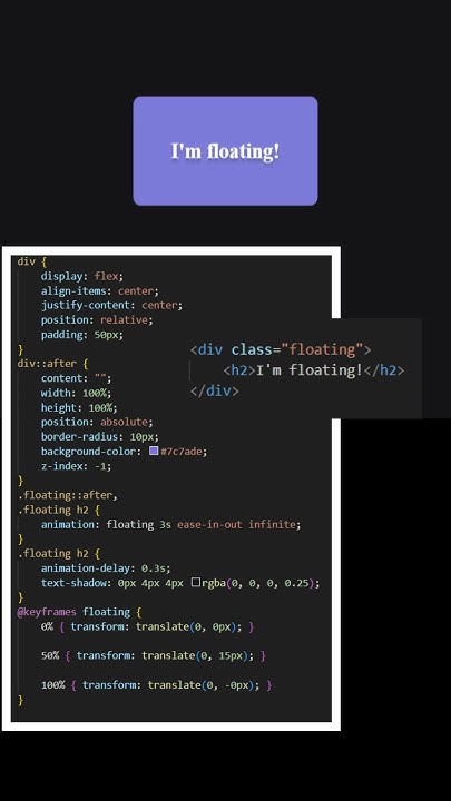 HTML/CSS- Floating animation #html #css #shorts - YouTube