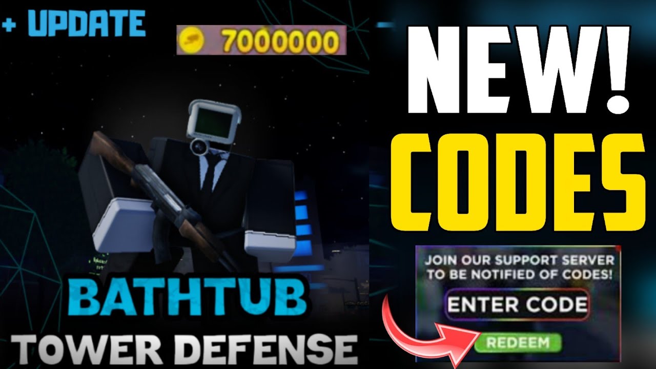 *NEW* ALL WORKING UPDATE CODES FOR BATHTUB TOWER DEFENSE ! ROBLOX ...