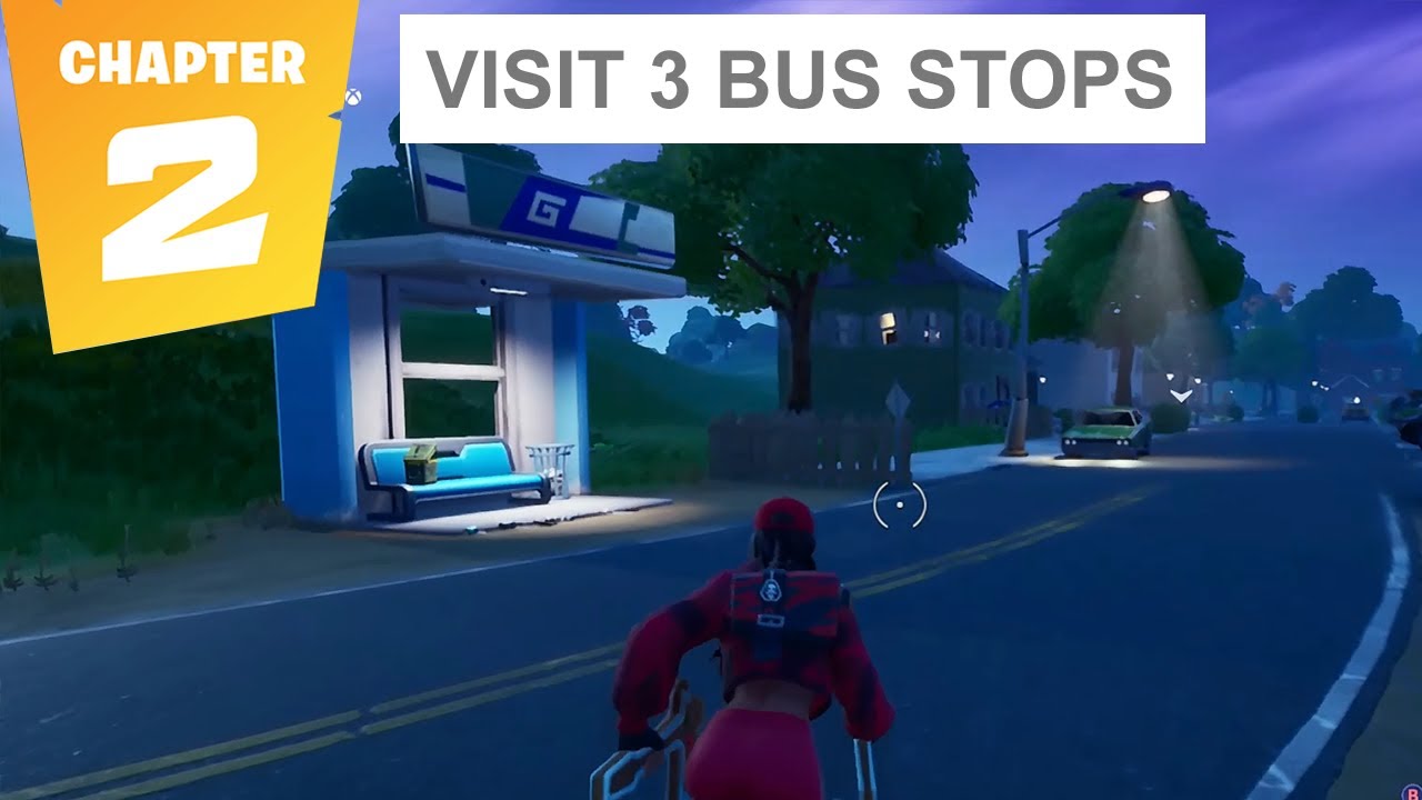 Fortnite: Visit 3 Bus stops (FASTEST WAY!) - YouTube