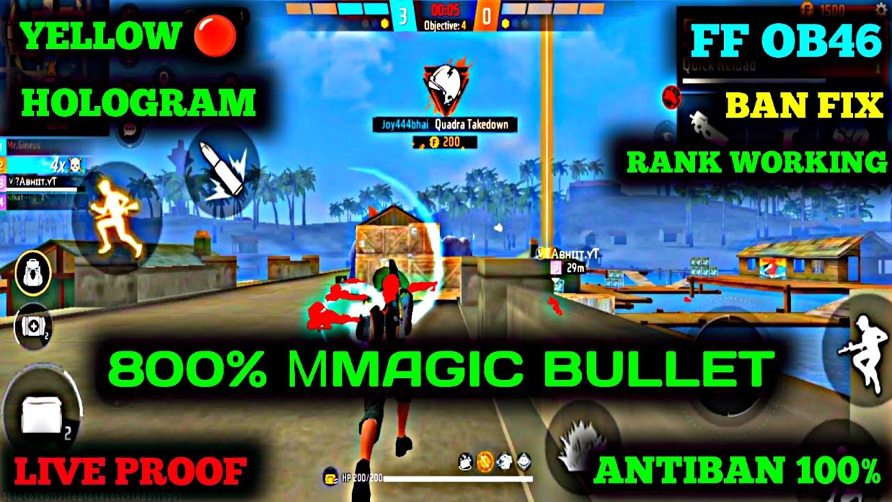 FF OB46 800% MAGIC BULLET+HOLOGRAM ANTIBAN 100% MAIN ID SAFE HEADSHOT ...