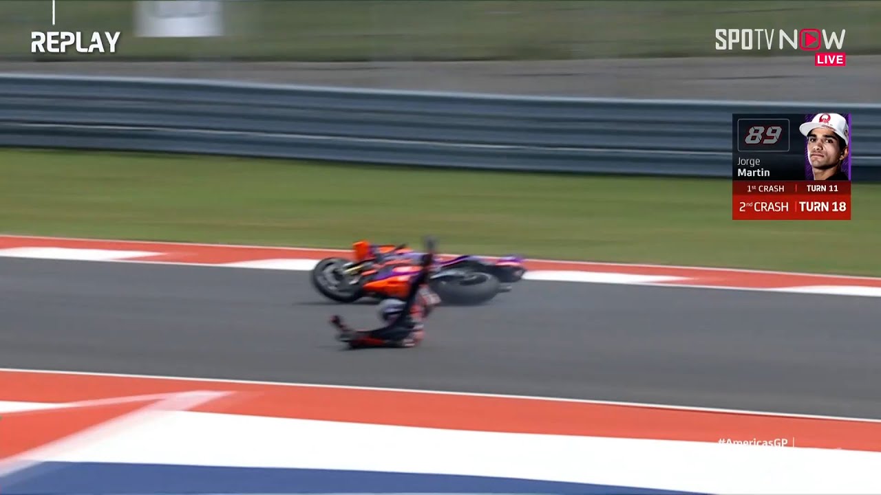 Jorge Martin Crash 2Kali Cuy! Maverick Vinales Raih Pole. Pedro Marc ...