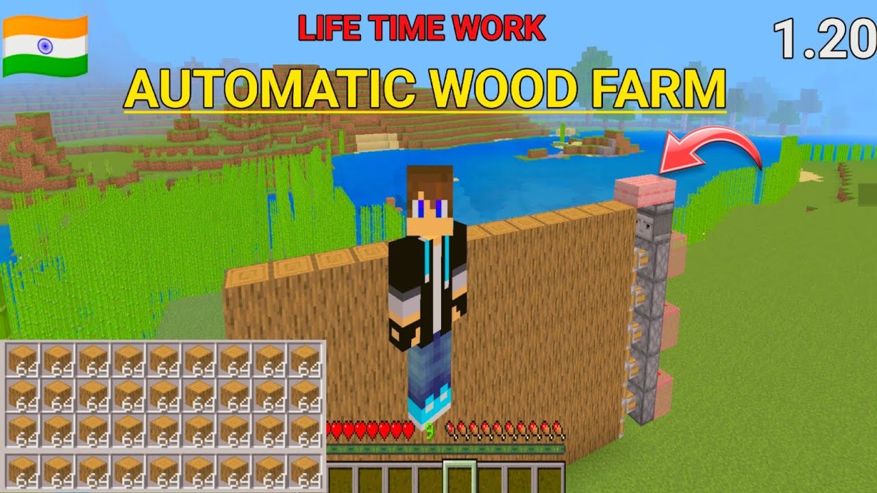 FULL AUTOMATIC WOOD FARM || in MINECRAFT🔥MCPE WOOD FARM 1.20 - YouTube