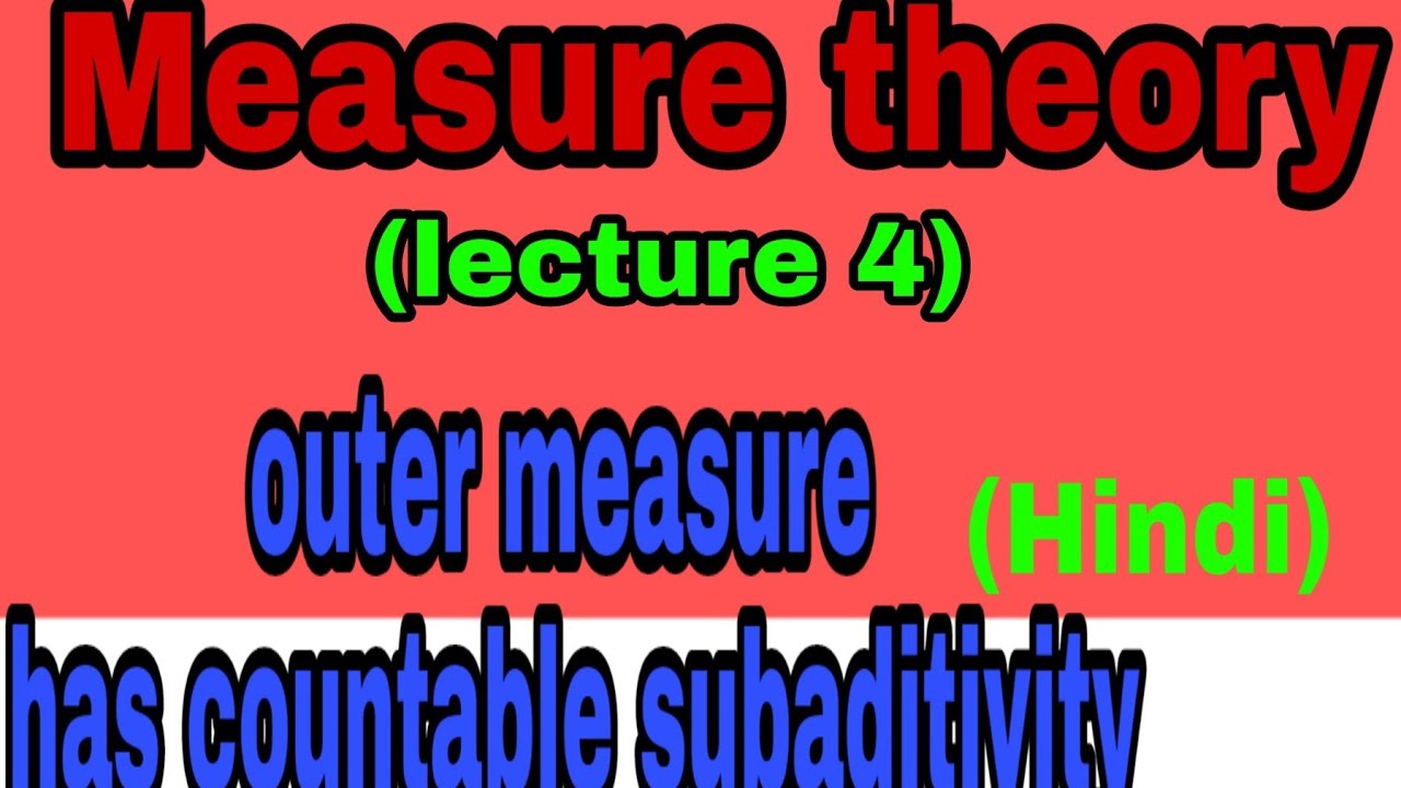 Outer measure has countable subaditivity - YouTube