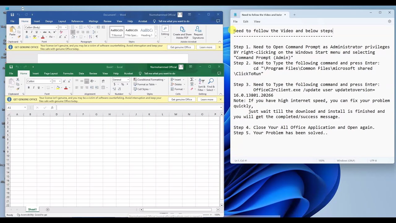 Get Genuine Office || Update Method || get genuine office notification ...