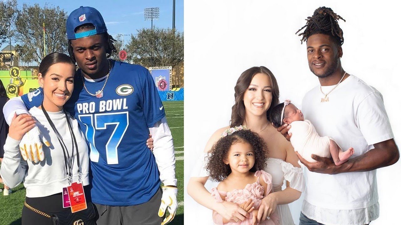 Davante Adams and wife Devanne love story with 2 kids - YouTube