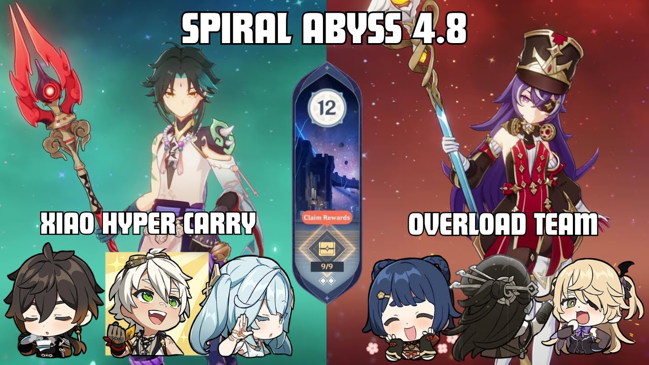 Xiao Hypercarry & 4 stars Overload Team | Spiral Abyss 4.8 Floor 12 ...