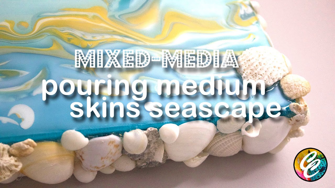 how-to collage with recycled pouring medium and paint skins - YouTube