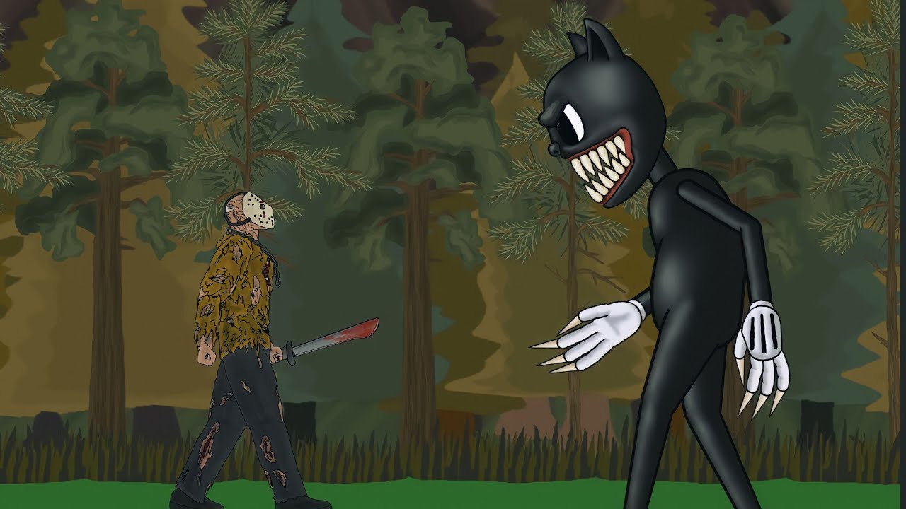 Jason Voorhess vs Cartoon Cat - Drawing cartoons 2 Animation - YouTube