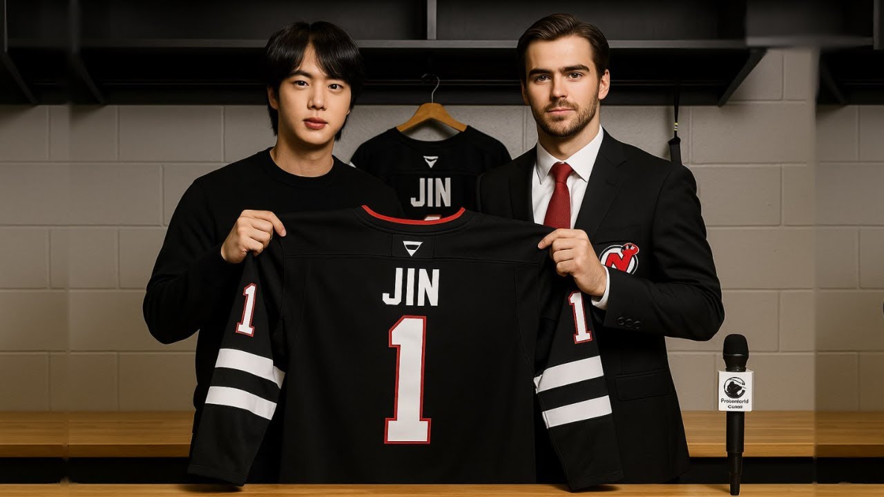 Jin BTS Receives Jersey Number 1 from New Jersey Devils Captain, Nico ...
