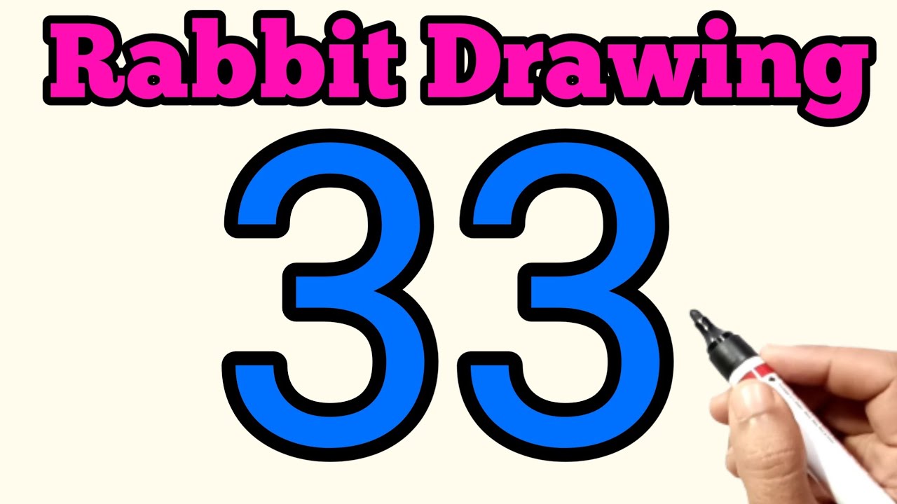 How to Draw a Rabbit from Number 33 | Draw a Rabbit from Number 33 ...