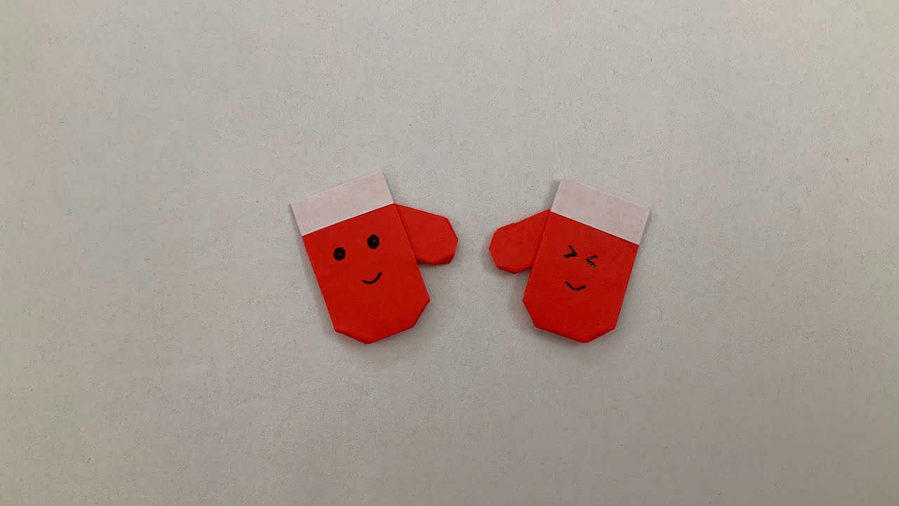 Origami Christmas Mittens / Gloves 怎麼折紙聖誕手套 How to make Christmas ...