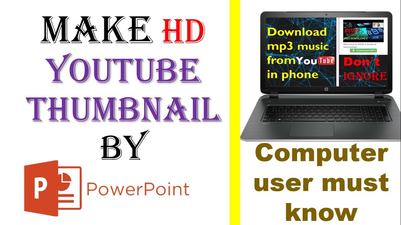 Make HD Thumbnail with PowerPoint for YouTube videos || Youtuber must ...