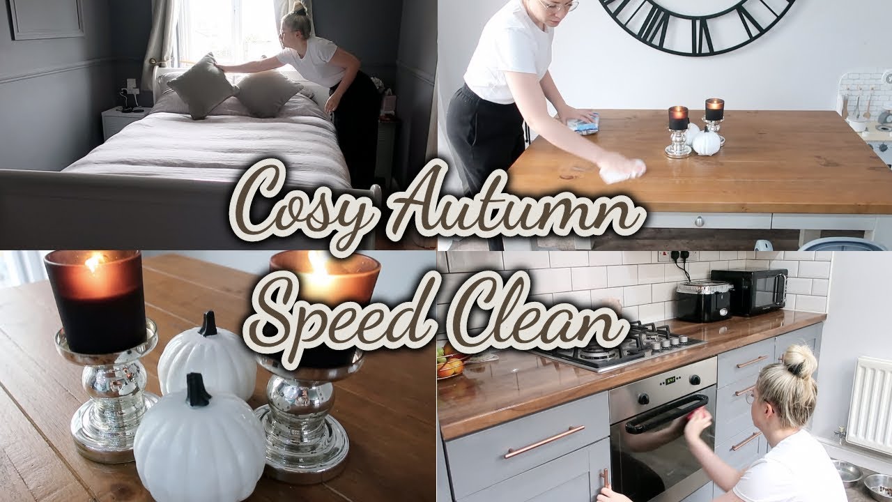 COSY AUTUMN SPEED CLEAN WITH ME | CLEANING MOTIVATION | ellie polly ...