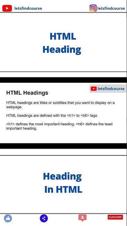 HTML Heading Tag | Heading Tag In HTML #html - YouTube