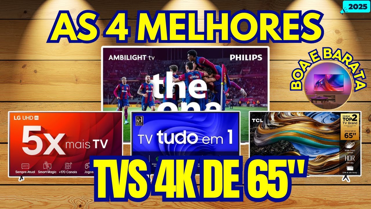 🏆TOP 4 Melhor TV 65 Polegadas 4K Custo Benefício 2025/Melhor TV 65 ...
