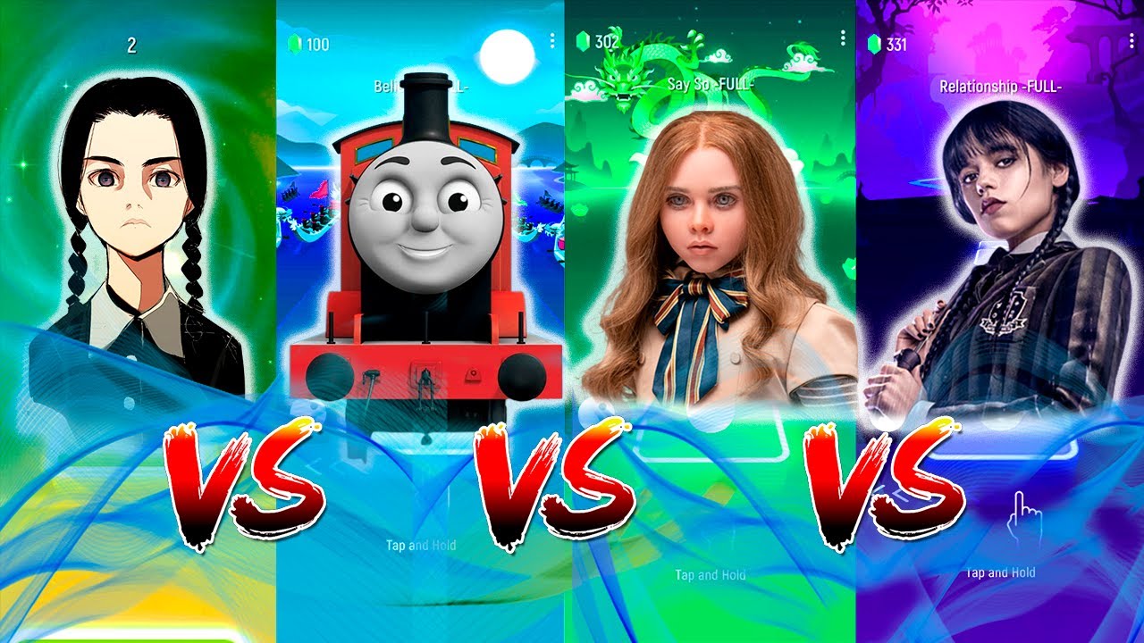 Wednesday multi I Train Tomas I M3GAN I Wednesday real I Tiles Hop ...