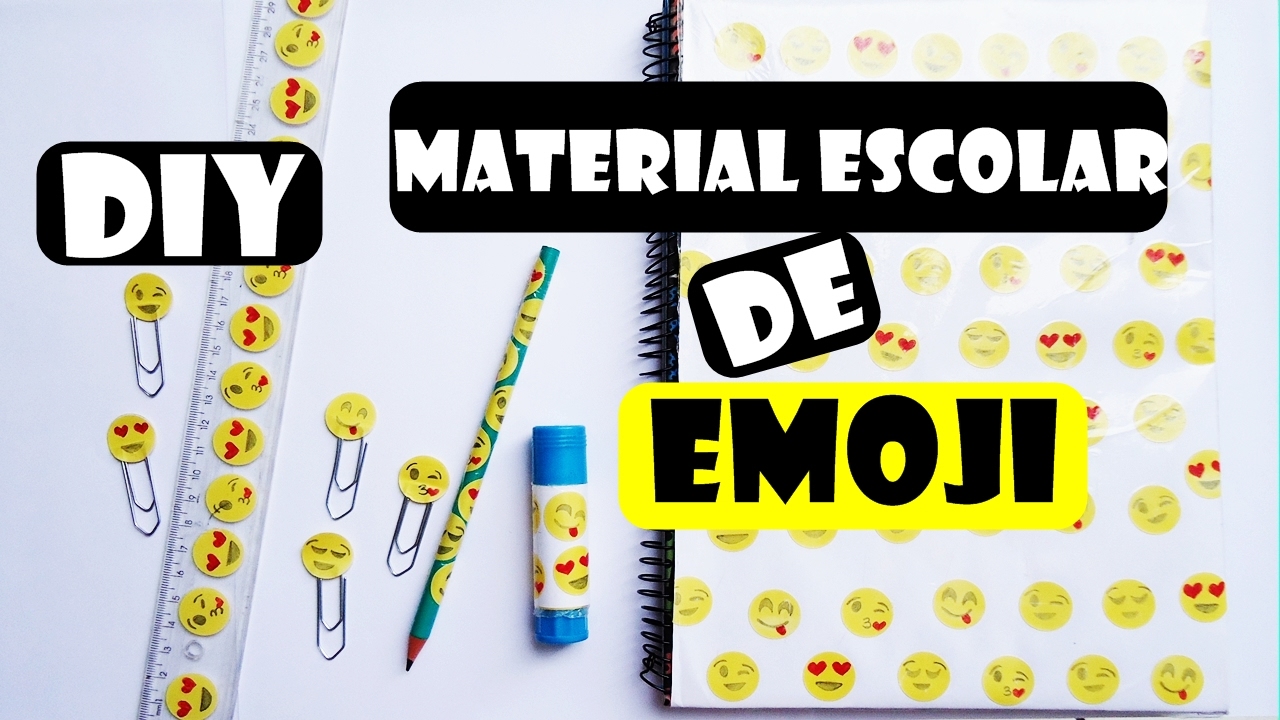 DIY - MATERIAL ESCOLAR DE EMOJI - YouTube