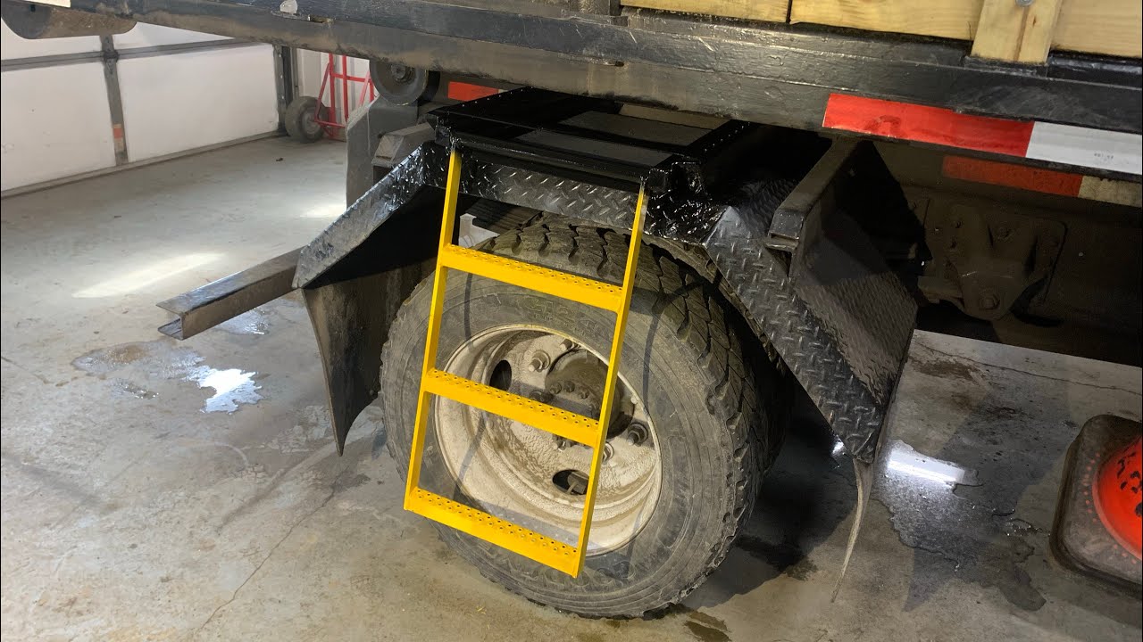 Installing a Underbody Ladder on a Dumpbed - YouTube