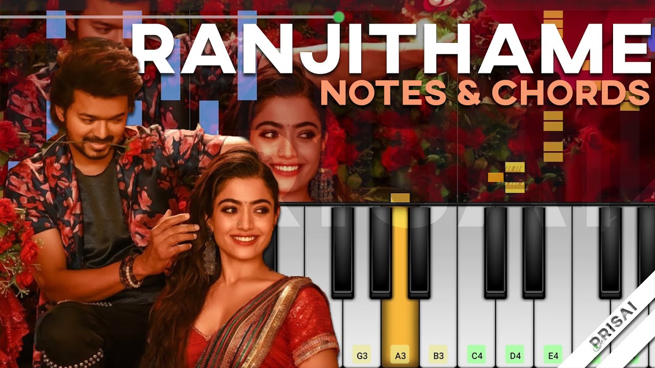Ranjithame - Keyboard Notes Cover | Varisu | Thalapathy Vijay, Rashmika ...