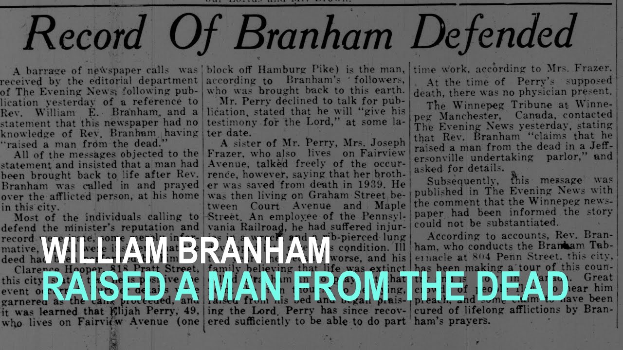 Raised from the Dead by William Branham - YouTube