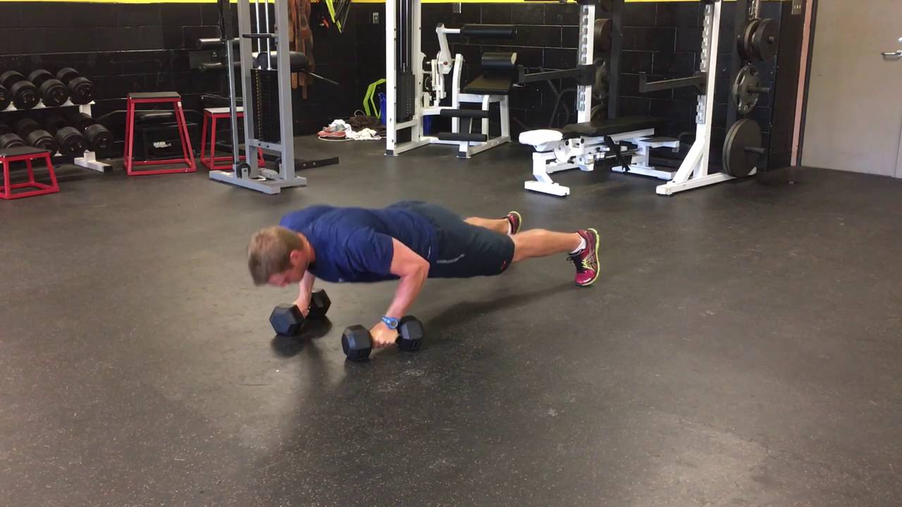 Dumbbell Push-Up With Row - YouTube