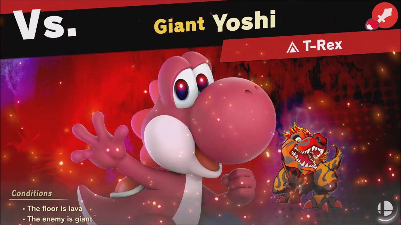 Super Smash Bros Ultimate vs Giant Yoshi (Unlocks: T-Rex) World of ...