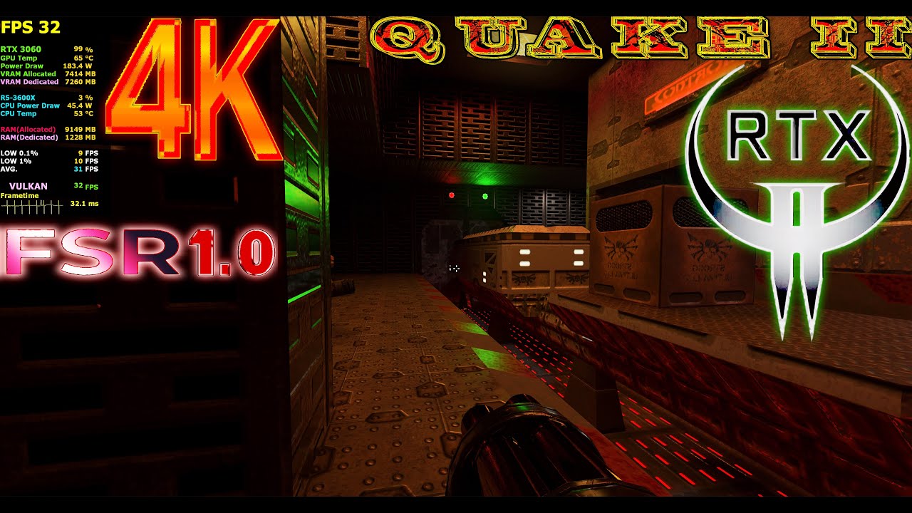 Quake II - Ray Tracing - RTX 3060 - Benchmarking & Gameplay - 4K ( FSR ...