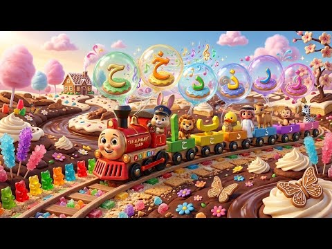 Learn Arabic Alphabet Train Part 2 | Haa to Zaa Rhymes for Kids | Nurling Meadows | Kha un Khubz 