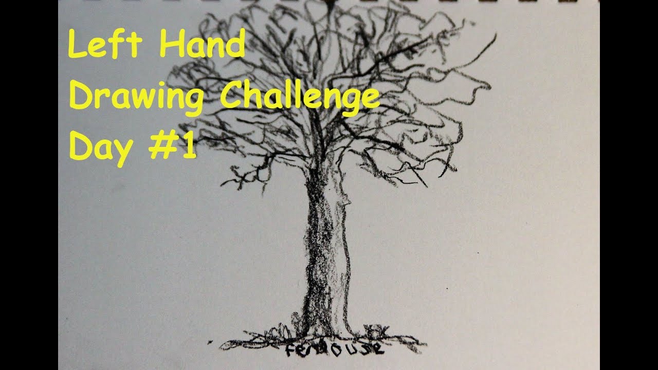 Left Hand Drawing Challenge Day #1 - YouTube