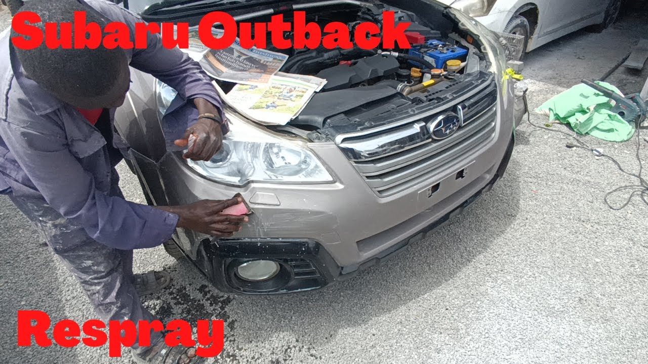 Subaru Outback front and rear bumper repair and respray. - YouTube