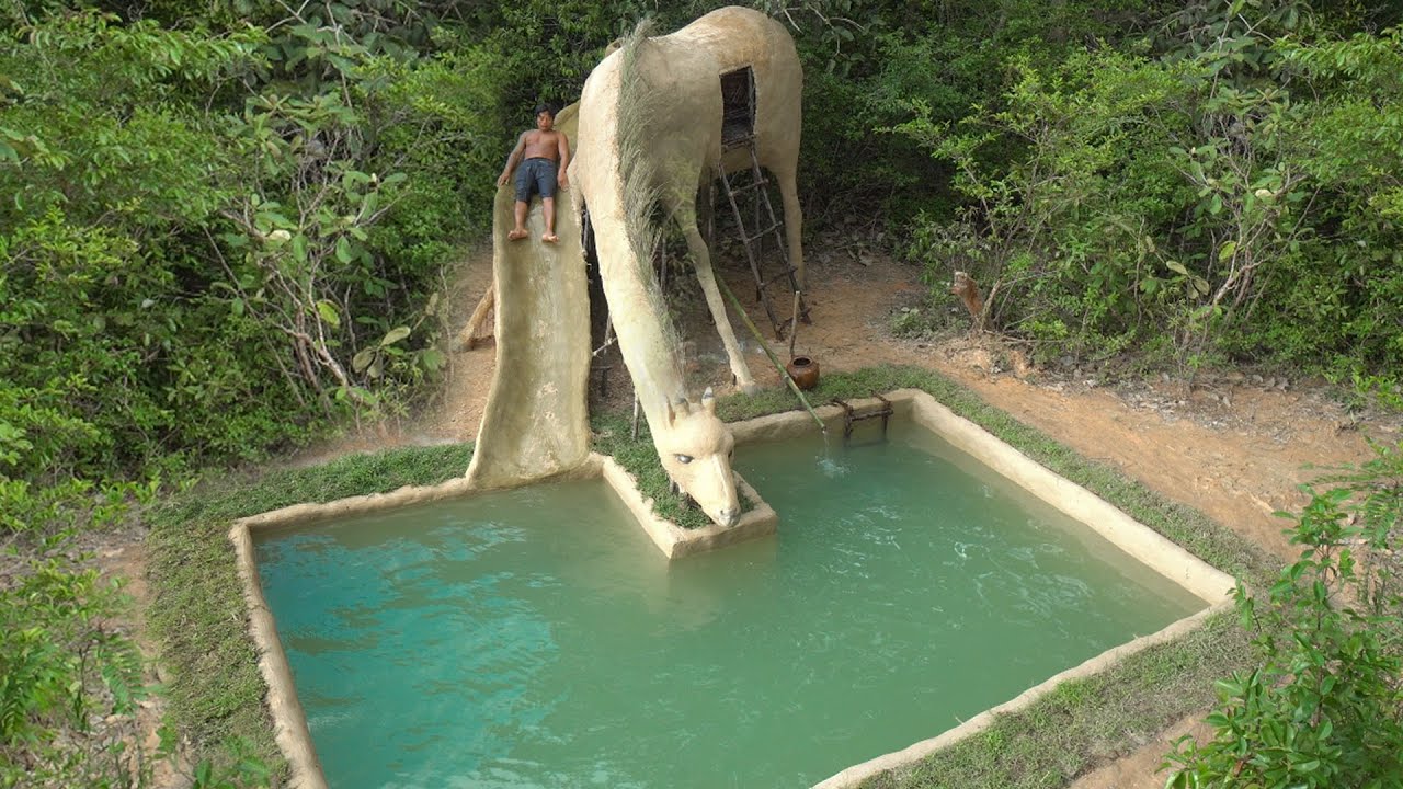 Build The Most Giraffe House And Water Slide To Swimming Pools ...