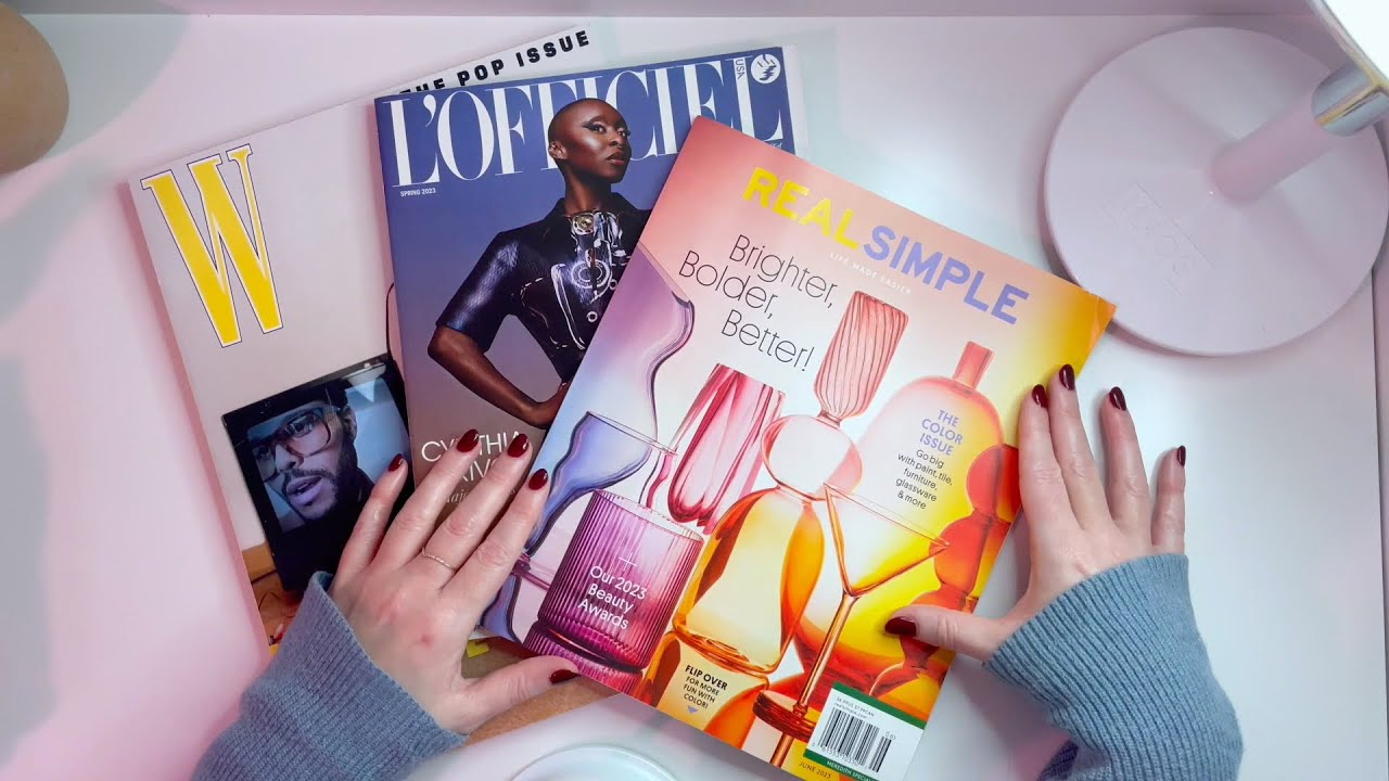 magazine flip through ASMR · close whisper · step 1 of making collage ...