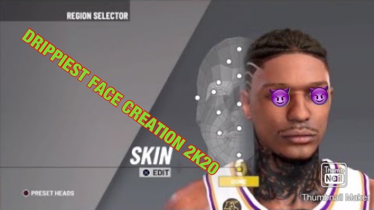*NEW* DRIPPY FACE CREATION IN NBA 2K20! LOOK LIKE A DRIBBLE GAWD - YouTube