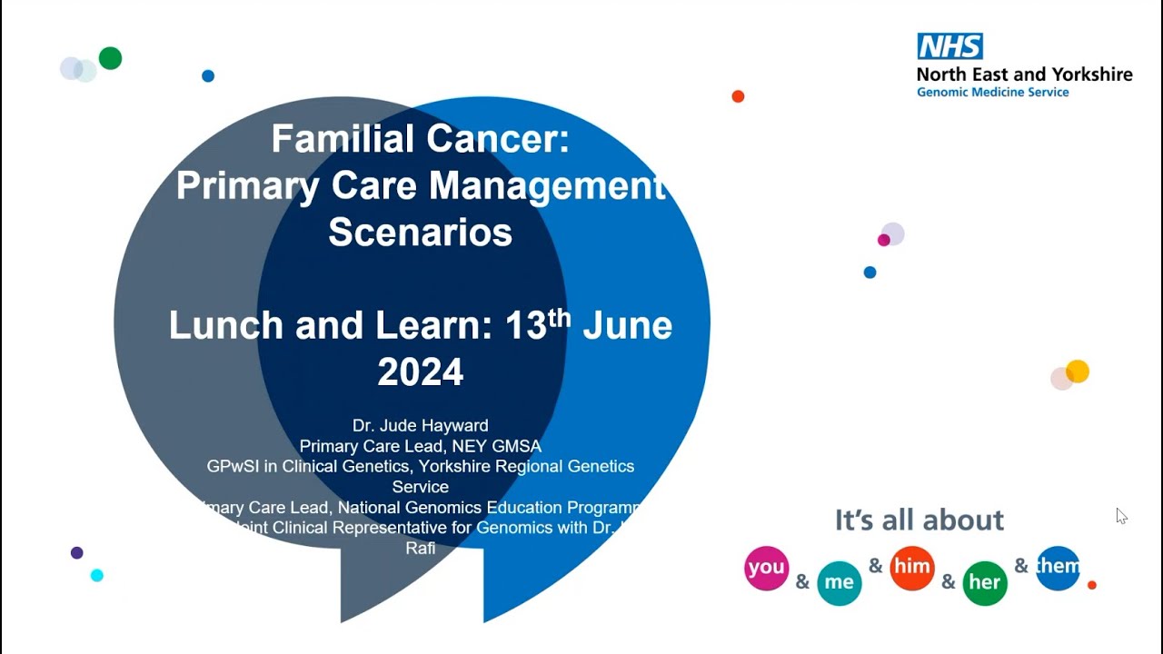 Lunch & Learn Webinar - Familial Cancer: Primary Care Management ...