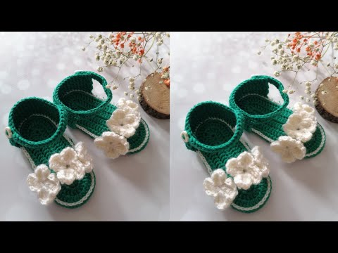 Bebek yazlık patik modeli/ Crochet Baby sandals / Part / 1