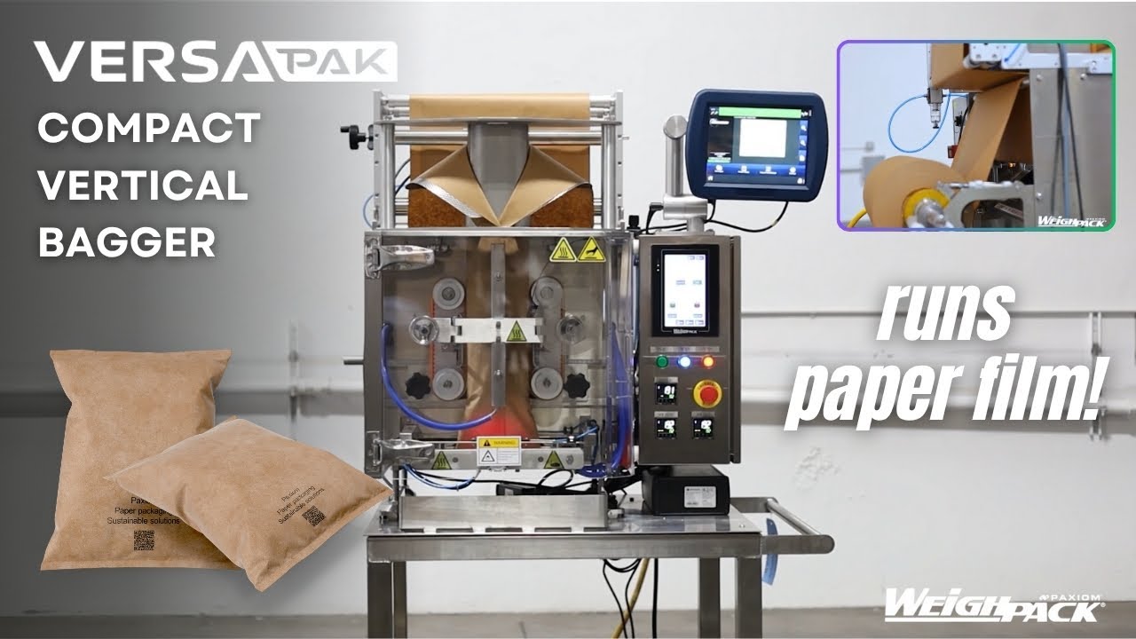 VersaPak Vertical Form Fill & Seal Bagger with Paper Film - YouTube
