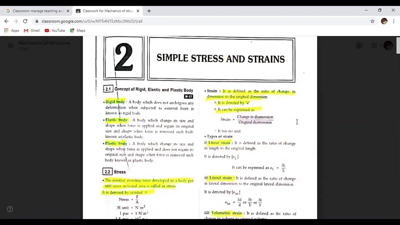 simple stress and strain { lecture 1 } - YouTube