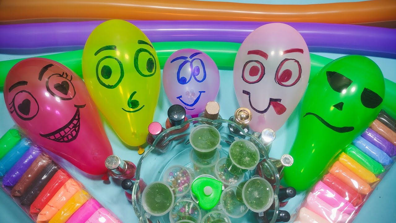 Making GLOSSY Slime with Funny Balloons - Satisfying Slime video - YouTube