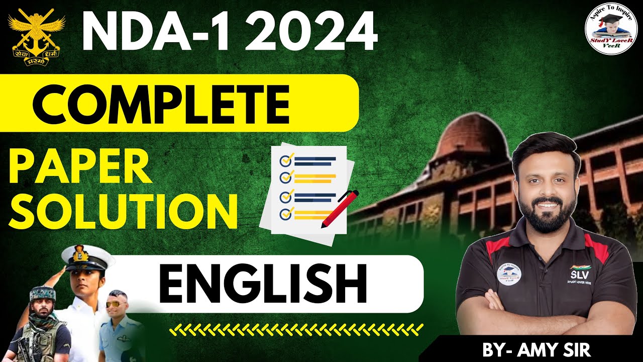 NDA-1 (2024) Complete Paper Solution | ENGLISH | Free SLV Batch || By ...