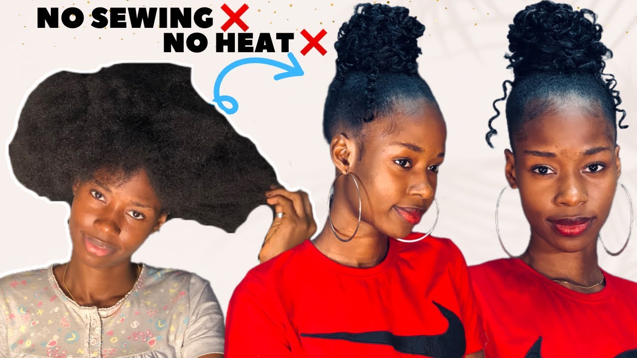 How To Make: Easy Sleek Bun ponytail on NATURAL HAIR with Lush roni ...