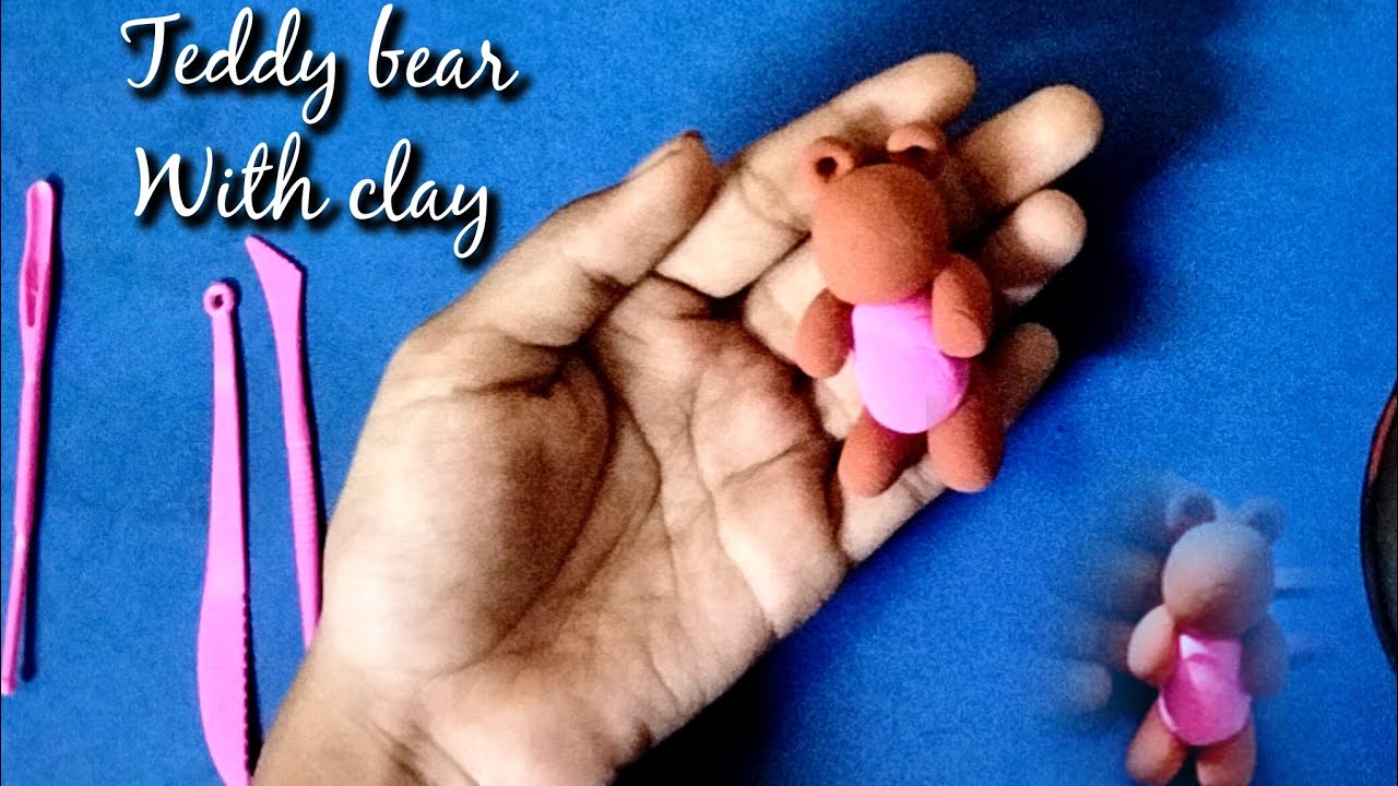 Handmade Clay Teddy Bear | DIY | Simple and Easy Clay Teddy Bear - YouTube