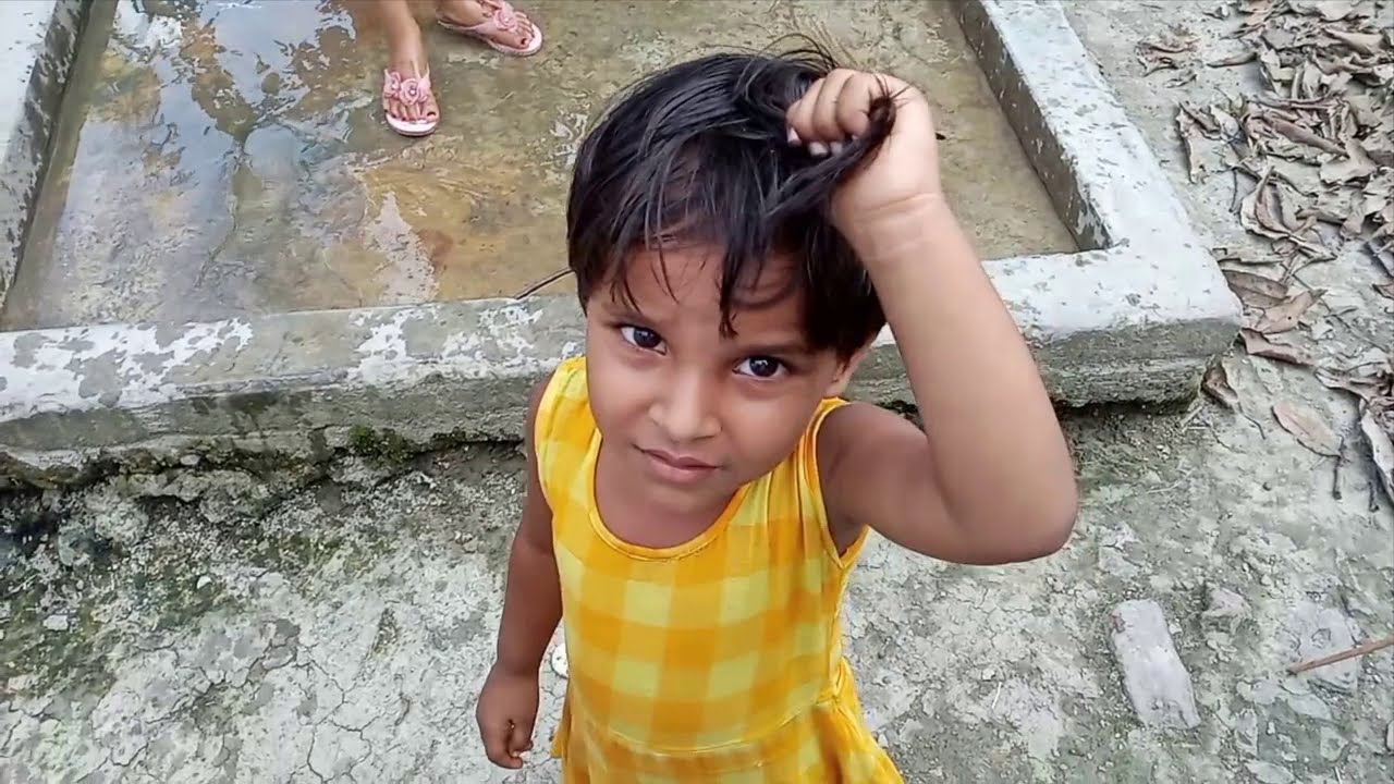 Village kids rice processing and fun | 3 Bald kids fun | Village bald ...